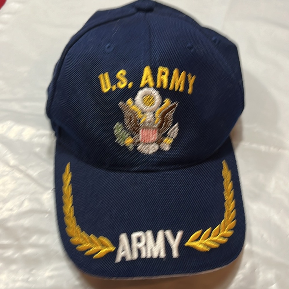 Us Army Blue Military Cap Hat Adjustable Strap Gold W… - Gem
